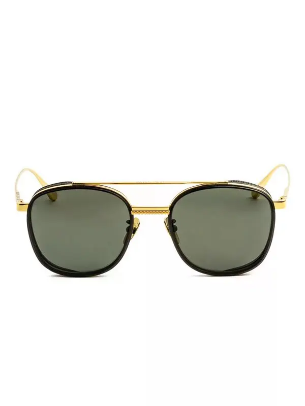 Linda Farrow Square Frame Sunglasses - Gold
