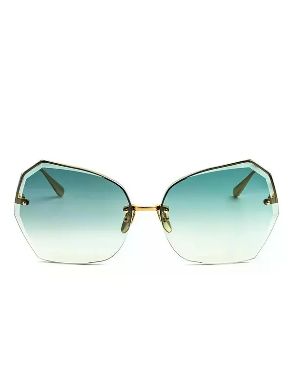 Linda Farrow Geometric-frame Sunglasses - Gold