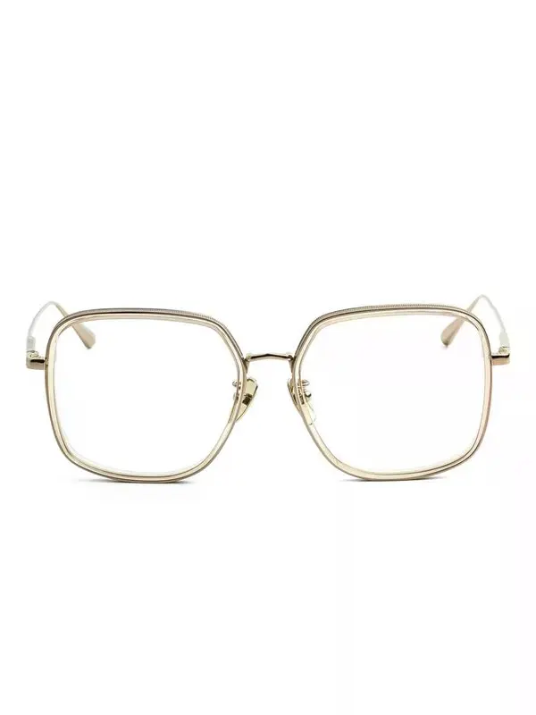 Linda Farrow Square Frame Eyeglasses - Gold