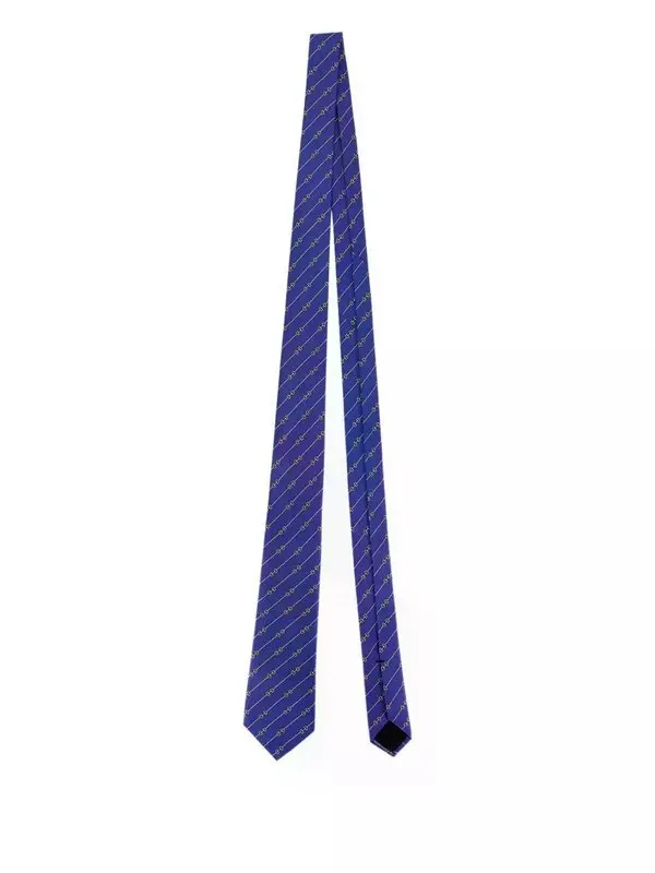 Gucci Jacquard Silk Neck Tie - Blue
