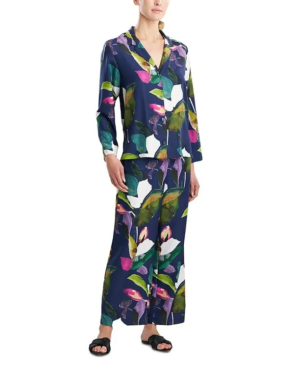 Natori Daido Notch Pajama Set - Navy