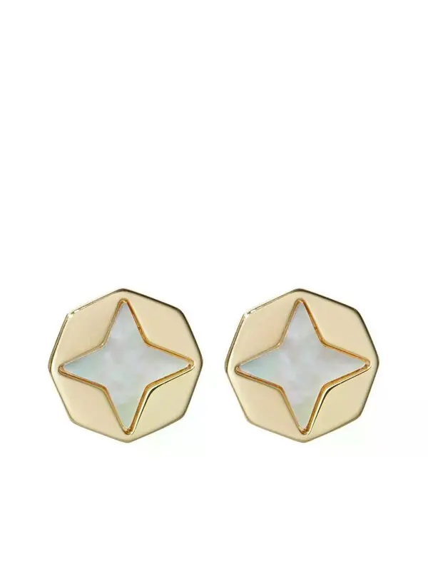 Tory Burch Mother Of Pearl Stud Earrings - Gold