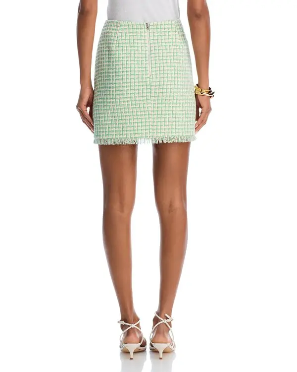 Aqua Tweed Mini Skirt