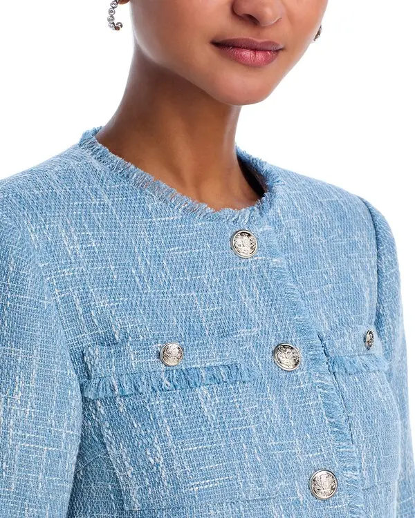 Aqua Boucle Tweed Jacket