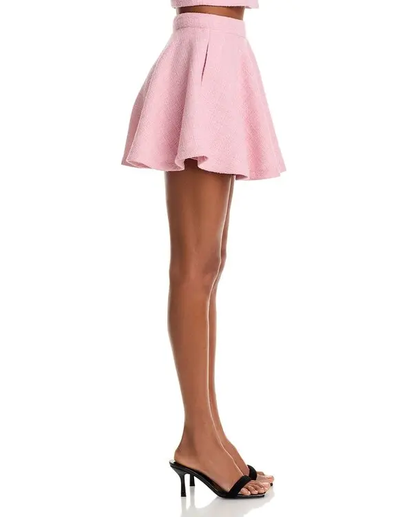 Aqua Tweed Flippy Mini Skirt - Pink