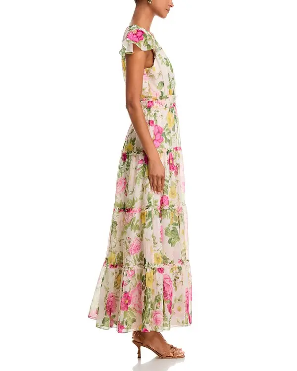 Aqua Blooming Maxi Dress