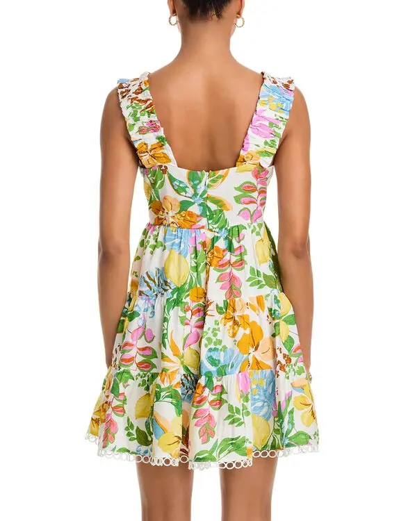 Aqua Tropical Mini Dress