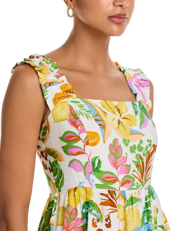 Aqua Tropical Mini Dress
