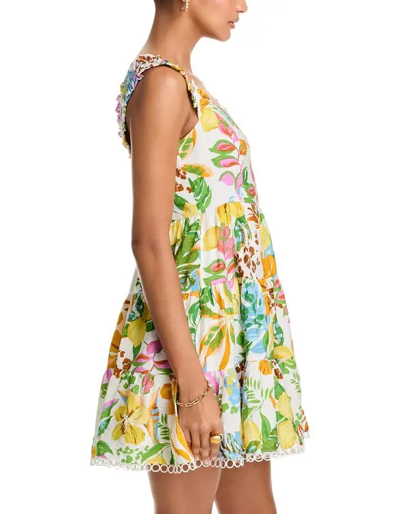 Aqua Tropical Mini Dress