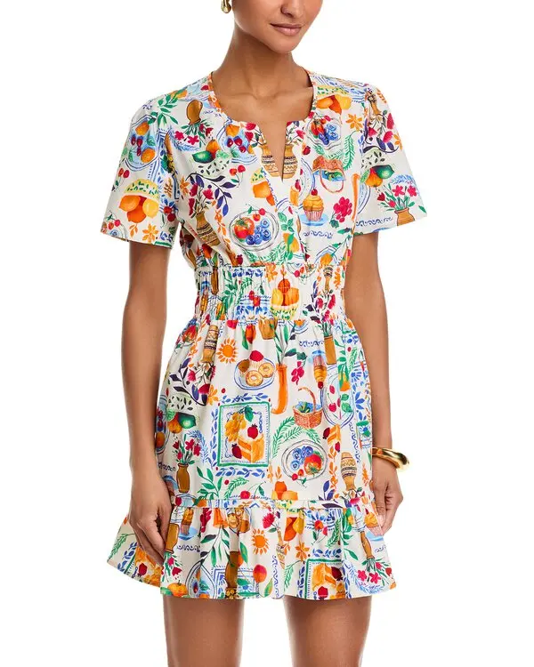 Aqua Printed Shirt Dress