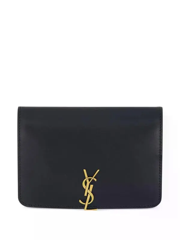 Saint Laurent Voltaire Leather Passport Holder - Black