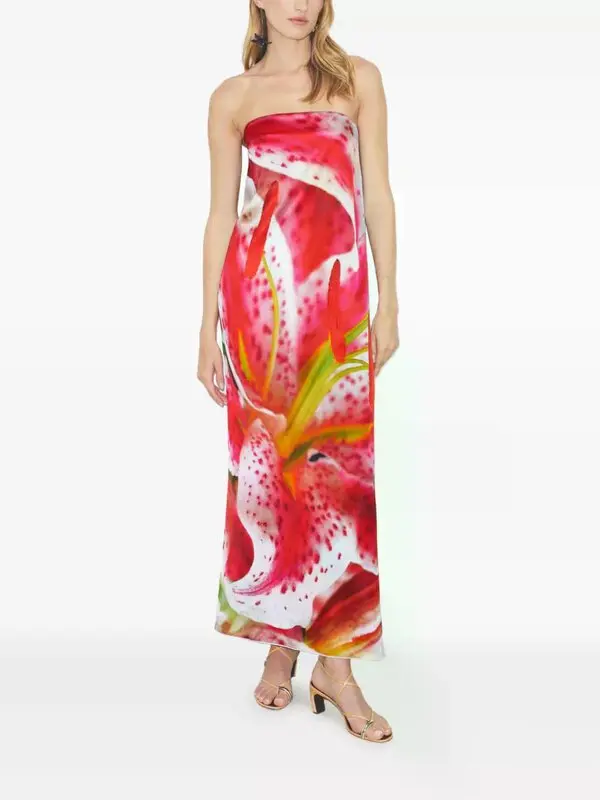 Tory Burch Floral-print Strapless Dress