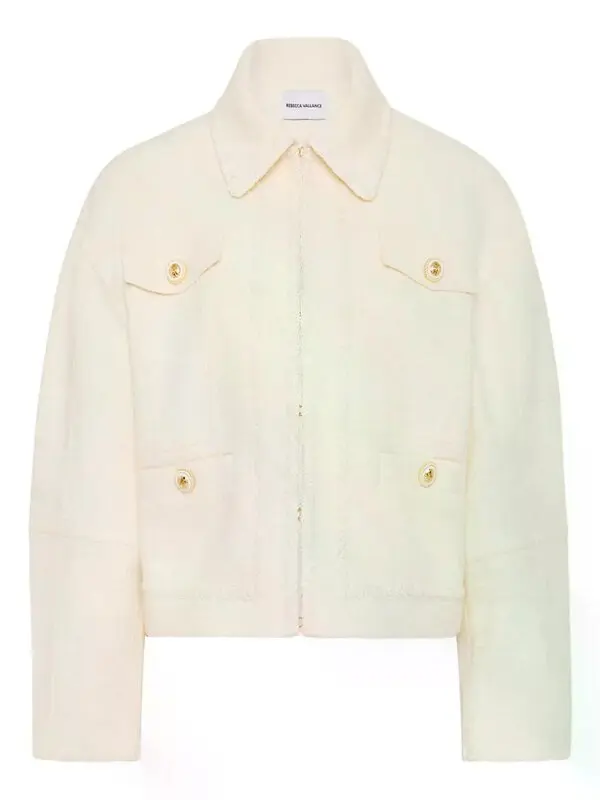 Rebecca Vallance Bouclé Button-up Jacket - White