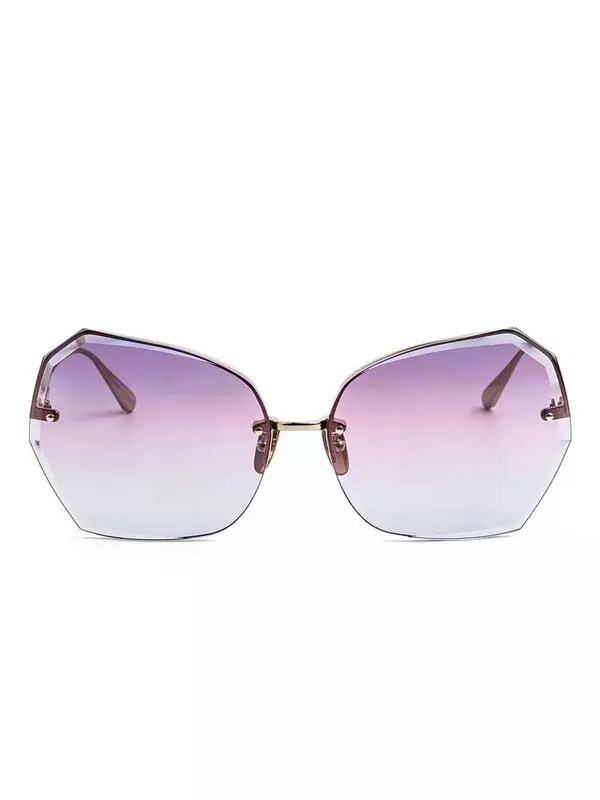Linda Farrow Geometric Sunglasses - Gold