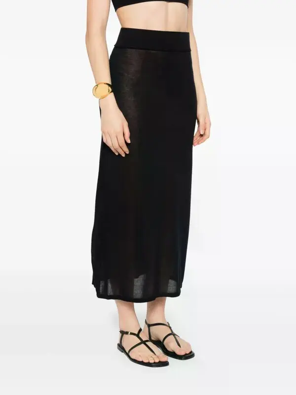 TOTÊME Knitted Straight Skirt - Black