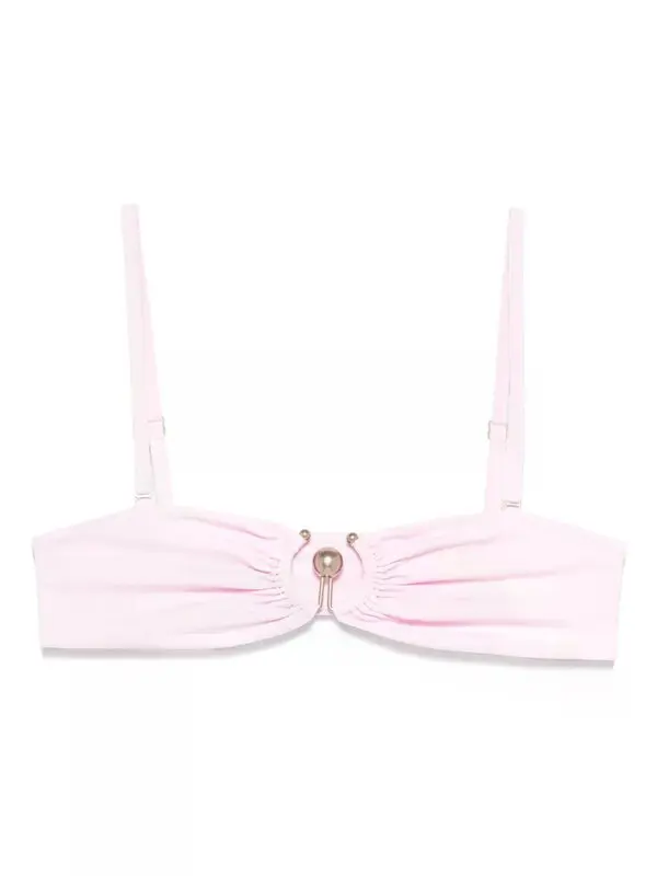 Christopher Esber Ruched Prong Bikini Top - Pink