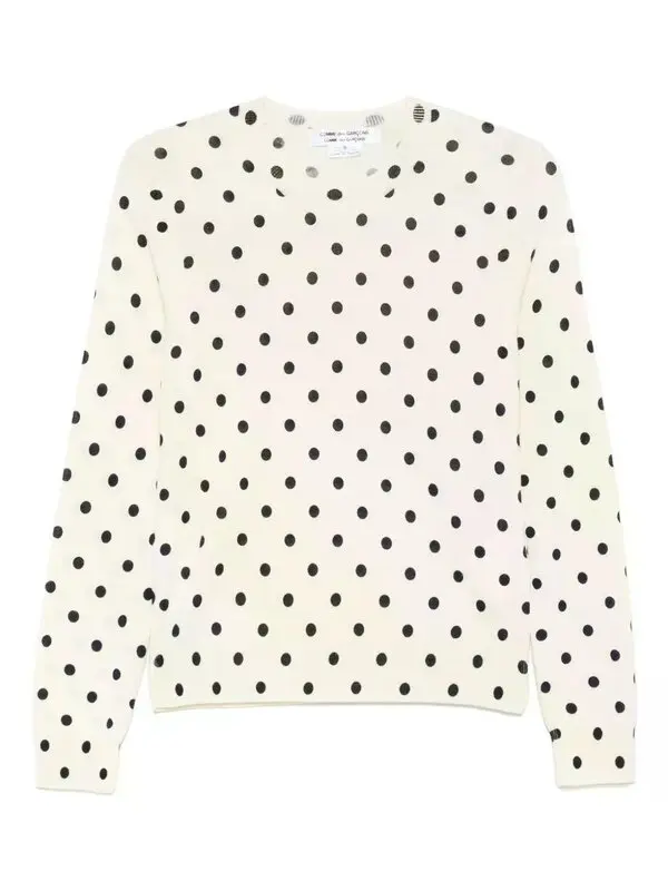 Comme Des Garçons Polka-dot Sweater - Neutrals