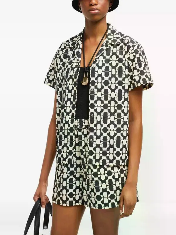 Moncler Geometric-print Cotton Shirt