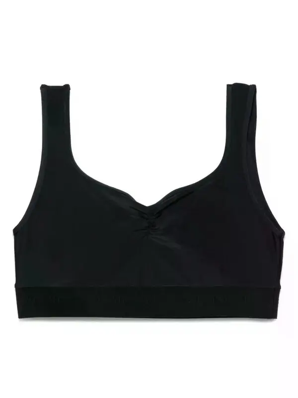ALAINPAUL Gathered-detailing Bra - Black