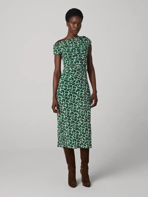 Diane Von Furstenberg Wittrock Dress In Berries Indian Green - 60% Off |  Editorialist