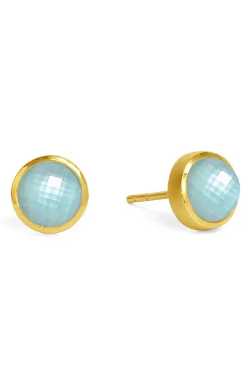 DEAN DAVIDSON Signature Midi Stud Earrings - Iridescent Sky Blue/ Gold