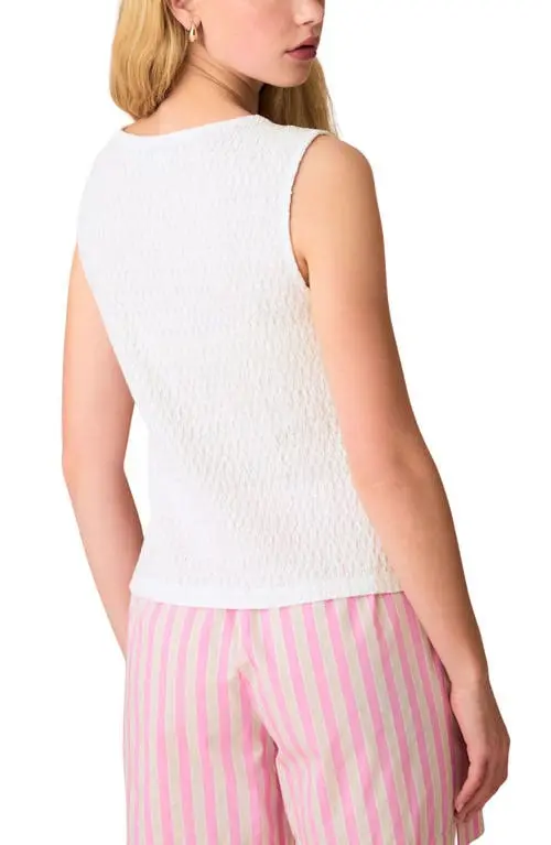NEXT Textured Sleeveless Button-front Top - White