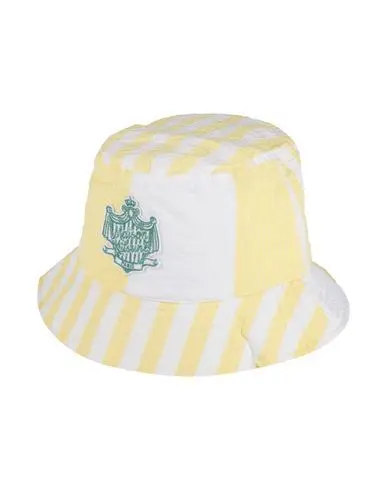 Maison Kitsuné Striped Bucket Hat With Embroidered Logo - Yellow