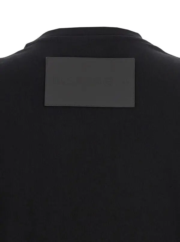 JIL SANDER Crewneck T-shirt With Logo Patch On The Rear In Cotton