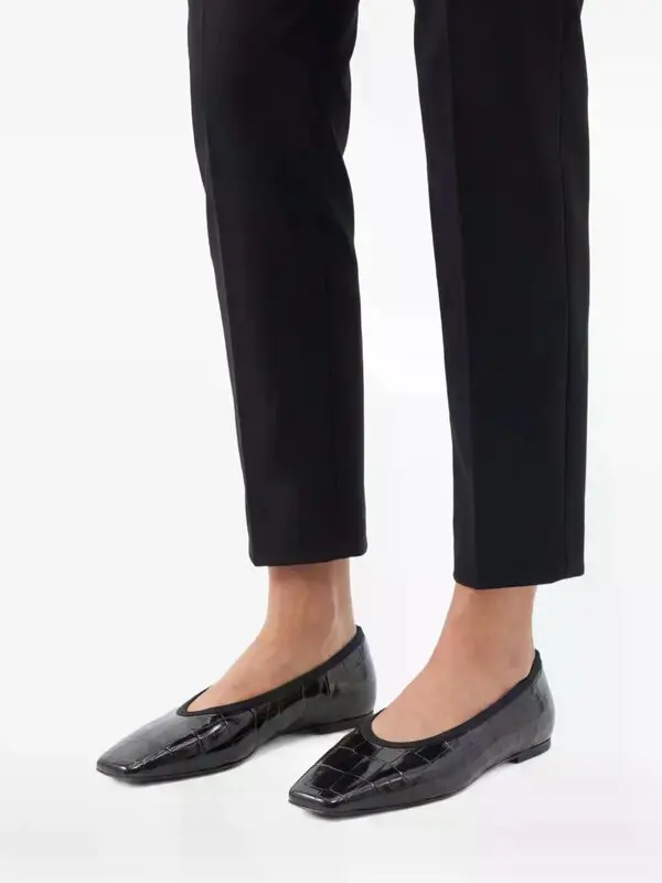 TOTEME Croco-embossed Ballerinas - Black