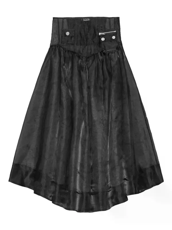 GANNI Organza Midi Skirt With Pocket