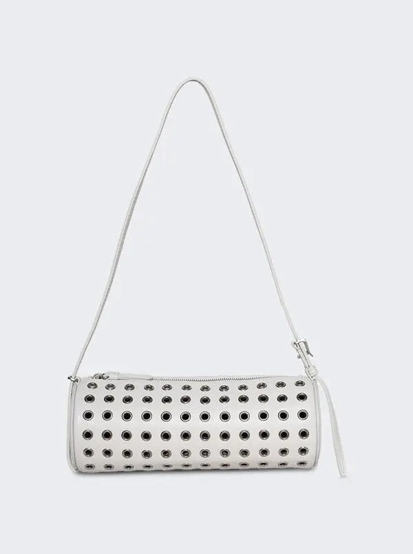 Proenza Schouler Silo Bag In Eyelet Covered Nappa Optic - White