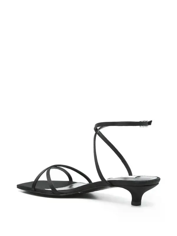 TOTEME 50mm Satin Crossover Sandals - Black