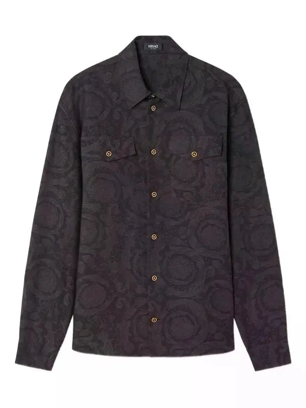 Versace Barocco Jacquard Chambray Shirt