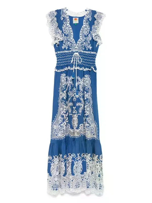 Farm Rio Richelieu Maxi Dress - Blue
