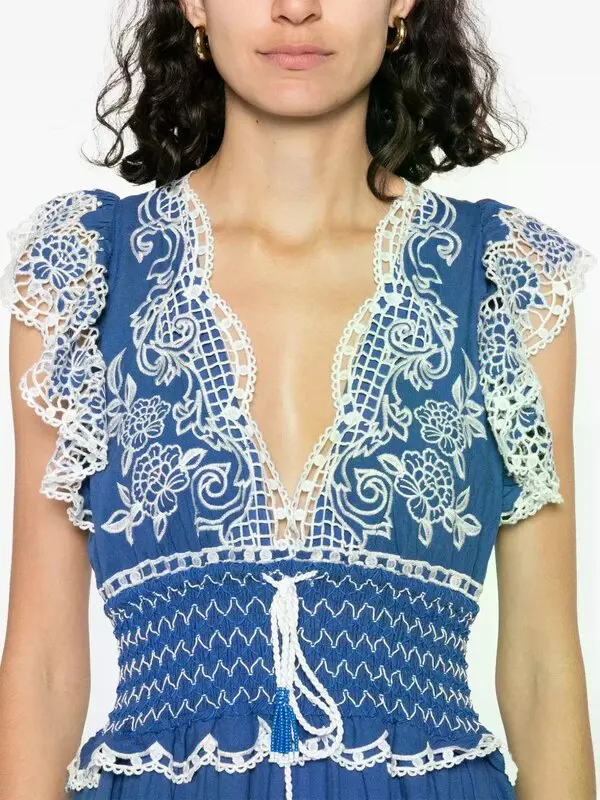 Farm Rio Richelieu Maxi Dress - Blue | Editorialist