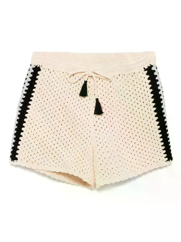 The Upside Luminary Crochet Hali Shorts - Neutrals