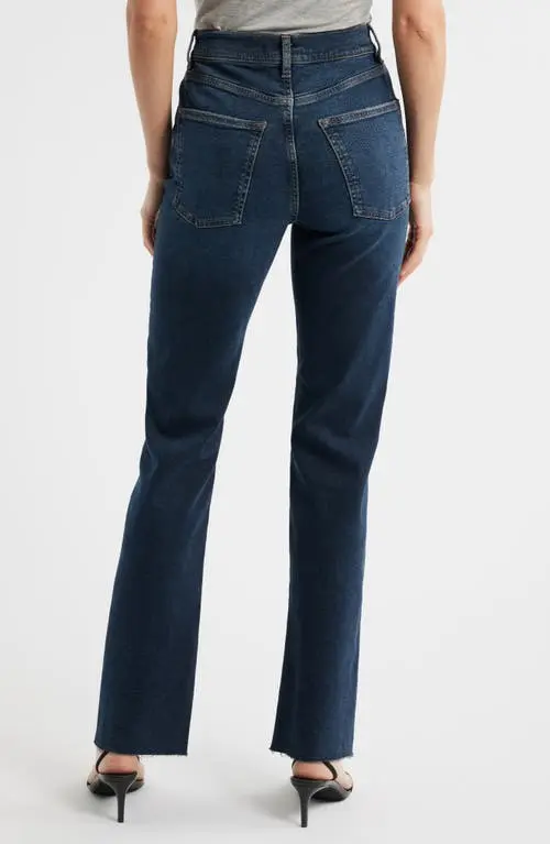 Warp + Weft Raw Hem High-waist Straight-leg Jeans