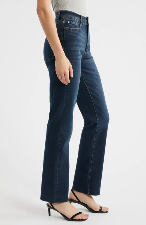 Warp + Weft Raw Hem High-waist Straight-leg Jeans
