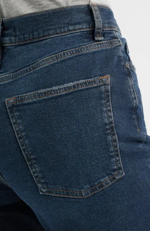 Warp + Weft Raw Hem High-waist Straight-leg Jeans