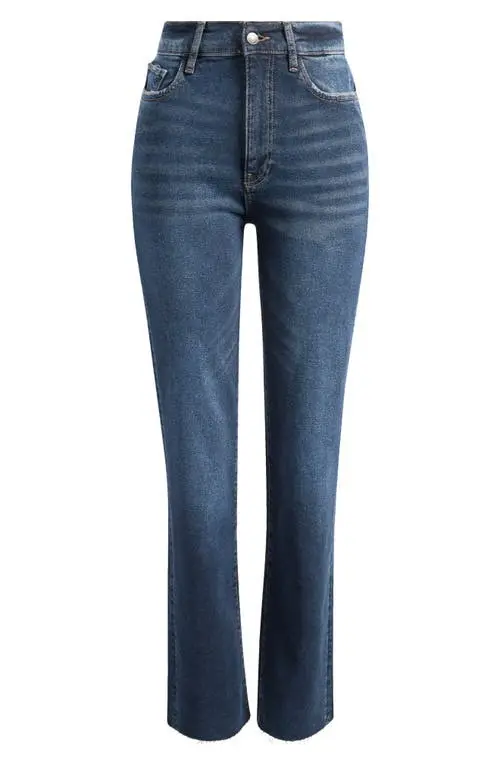 Warp + Weft Raw Hem High-waist Straight-leg Jeans