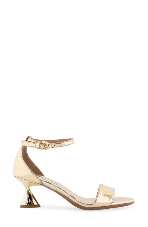 Aerosoles Jazzy Ankle Strap Sandal - Gold Metallic Faux Leather