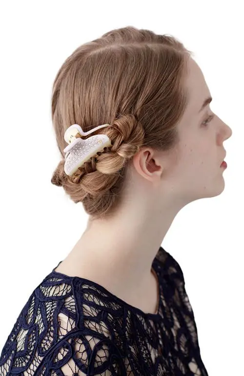 Alexandre De Paris Vendome Hair Clip - Peach