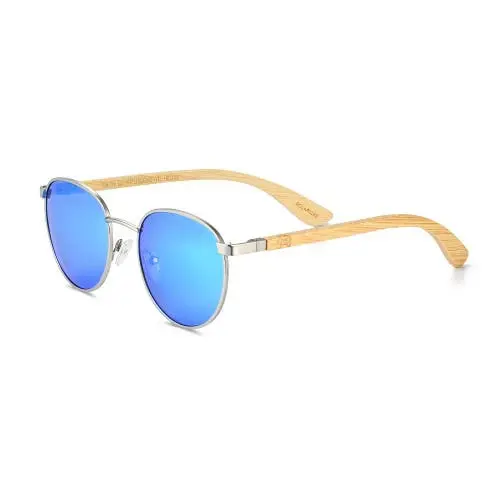 EARTH WOOD Boracay Polarized Sunglasses - Bamboo/blue