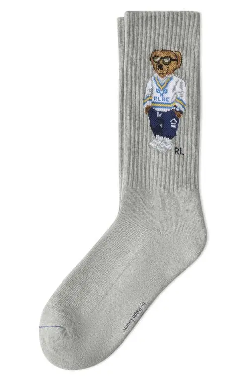Ralph Lauren Athletic Club Bear Crew Socks - Grey Heather