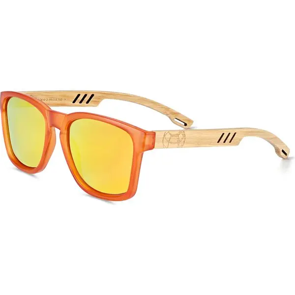 EARTH WOOD Haven Polarized Sunglasses - Bamboo/orange