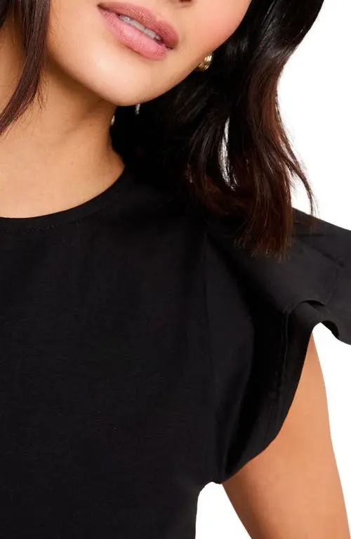 FRIENDS LIKE THESE Mixed Media Ruffle Sleeve Top