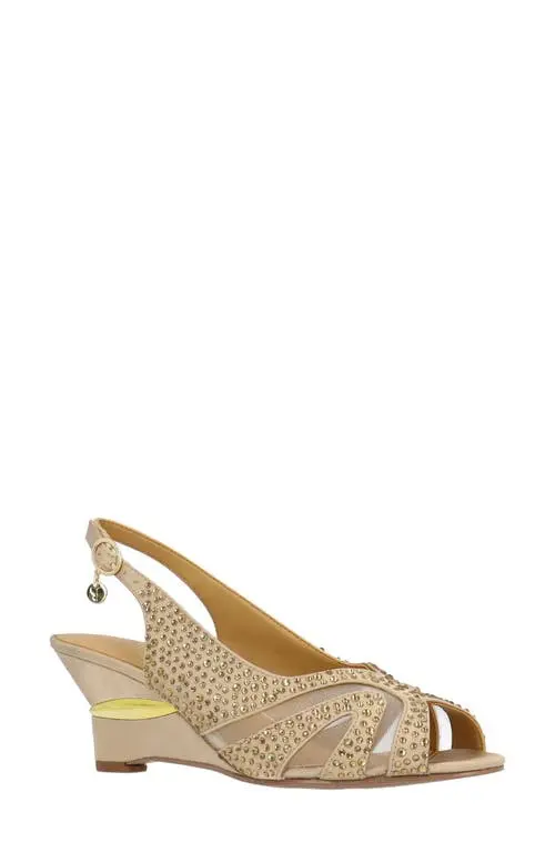J. Reneé Lovela Slingback Wedge Sandal - Beige