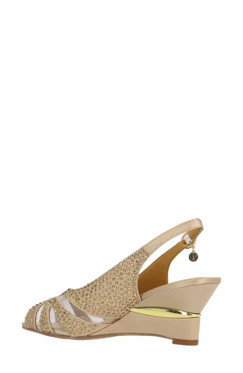 J. Reneé Lovela Slingback Wedge Sandal - Beige