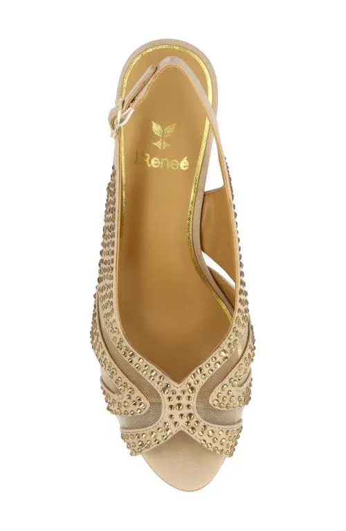 J. Reneé Lovela Slingback Wedge Sandal - Beige