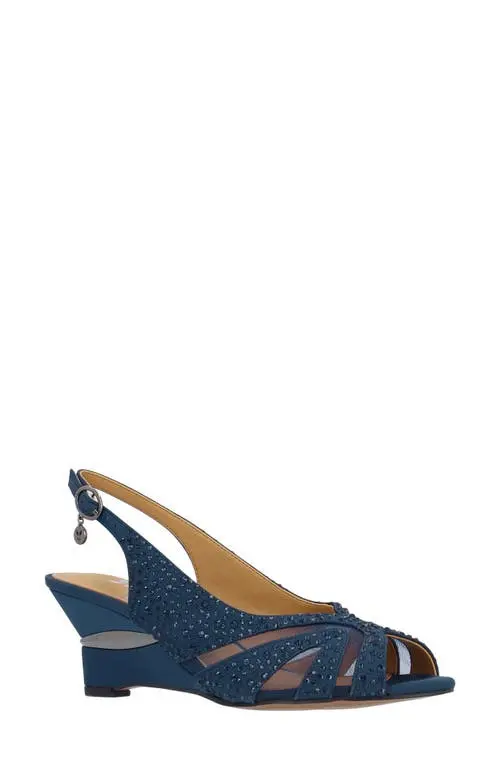 J. Reneé Lovela Slingback Wedge Sandal - Navy